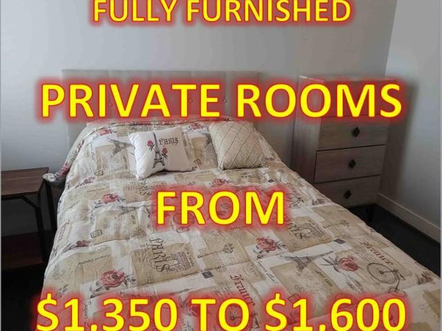 BRAND NEW FULLY FURNISHED PRIVATE ROOMS FROM $1350