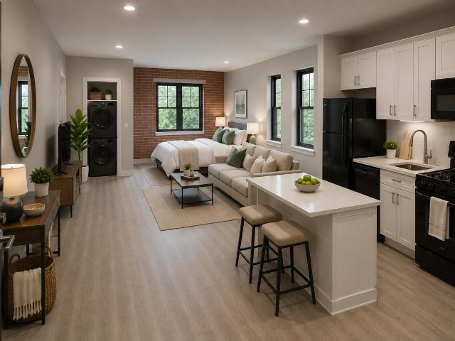 Brick Row 1 Bedroom Apartment for Rent at 613 E Michigan Ave, Lansing, MI 48912 The Stadium District