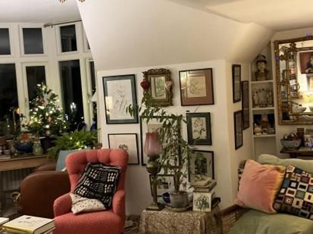 Bright bedroom in pretty attic flat
