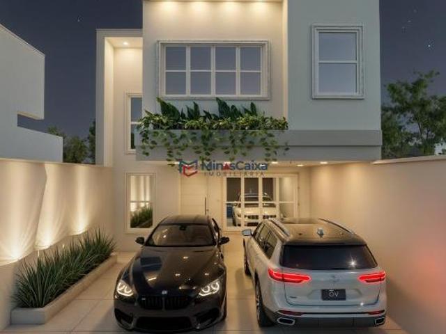 CASA MODERNA COM ÁREA EXTERNA E 2 VAGAS DE GARAGEM A VENDA NO VILA IPANEMA!