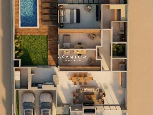 Casa moderna de 3 dormitórios em construção no Condomínio Cidade Universitária e