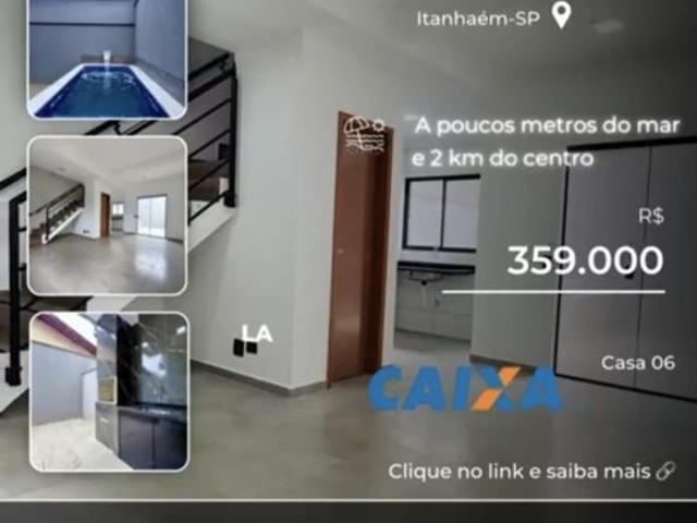 Casa na Praia para Venda em Itanhaém, Laranjeiras, 2 dormitórios, 2 suítes, 3 banheiros, 1 vaga