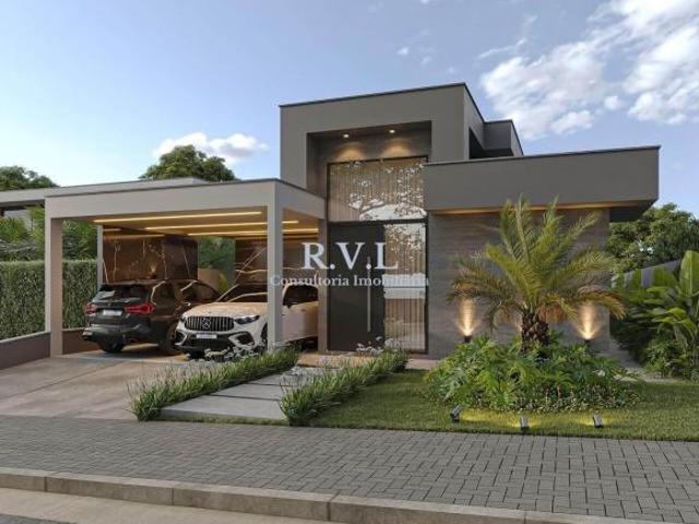 Casa nova térrea no Condomínio Terras de Atibaia: 4 suítes, 2 salas, 6 banheiros, 2 vagas, 192 m² de