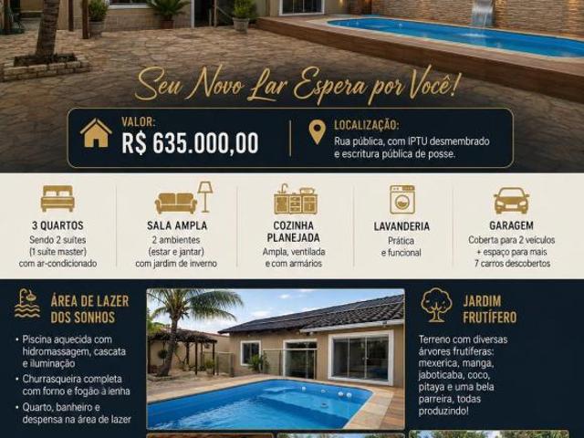 Casa à Venda em Arniqueiras SHA Conjunto 1 | 3 Quartos | 2 Suítes | Piscina Aquecida | Churrasqueira