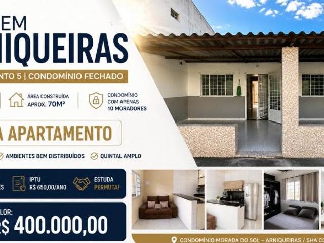 Casa à Venda em Arniqueiras SHA Conjunto 5 | Condomínio Fechado | Terreno 200m² | Aceita Apartamento
