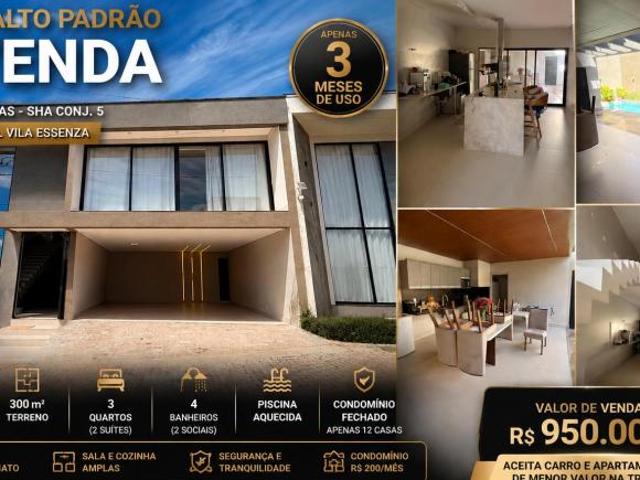 Casa à Venda em Arniqueiras SHA Conjunto 5 Residencial Vila Essenza Com apenas 3 meses de uso