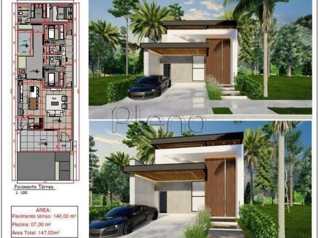 Casa à venda em Paulínia, Terra da estância, com 3 suítes, com 140 m²