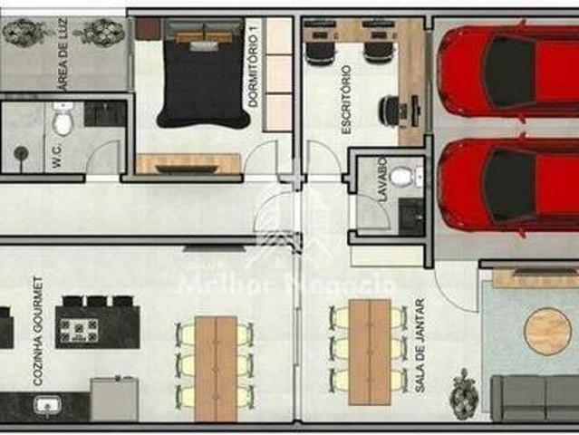 Casa à venda em Paulínia, Vila Monte Alegre, com 3 quartos, com 139.55 m²