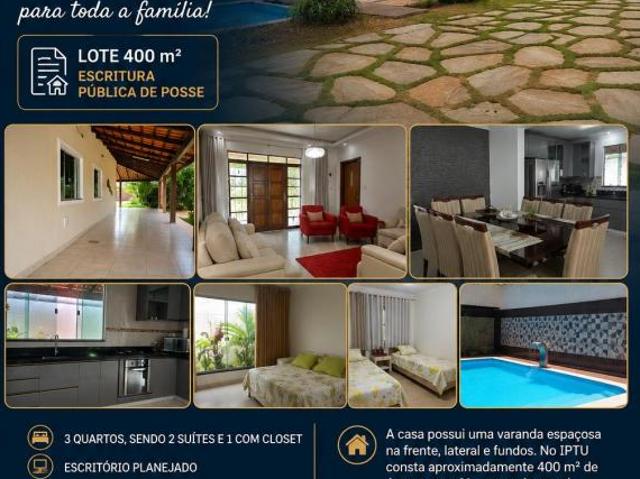 Casa à Venda em Vicente Pires | Rua 10 | 3 Quartos | 2 Suítes | Piscina | Lote 400m²