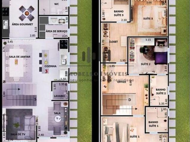 Casa à venda em Vinhedo, Cachoeira, com 3 suítes, com 137.35 m²