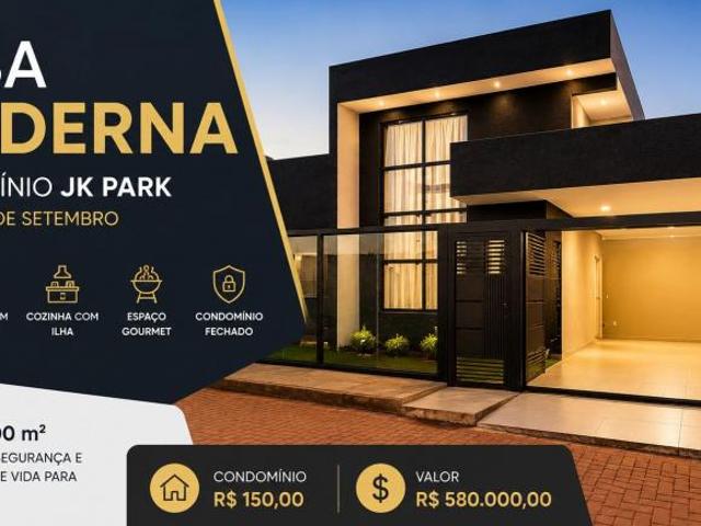 Casa à Venda no Condomínio JK Park | 3 Quartos | Suíte | Condomínio Fechado | 200 m²