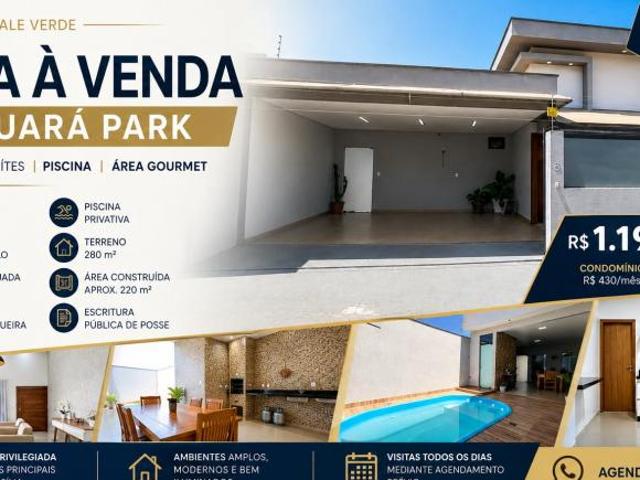 Casa à venda no Guará Park: 4 quartos, 3 suítes, piscina, área gourmet, 220m², perto da EPTG