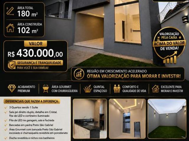 Casa à Venda no Pontal Sul com 3 Quartos, Suíte, Quintal 58 m² e 3 Vagas
