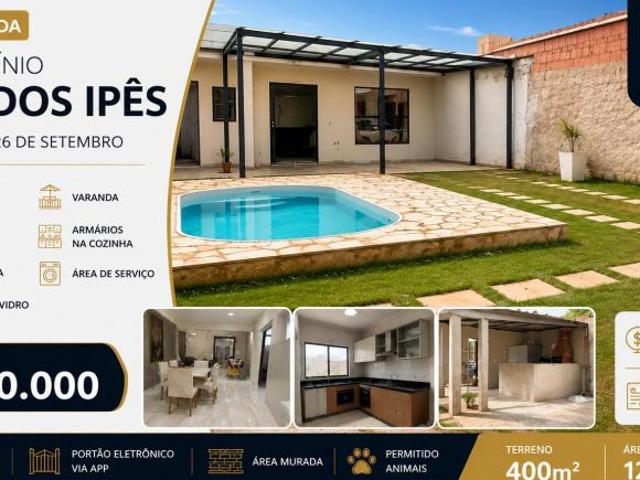 Casa à Venda na 26 de Setembro | 3 Quartos | Piscina | Lote 400m² | Condomínio Vila dos Ipês