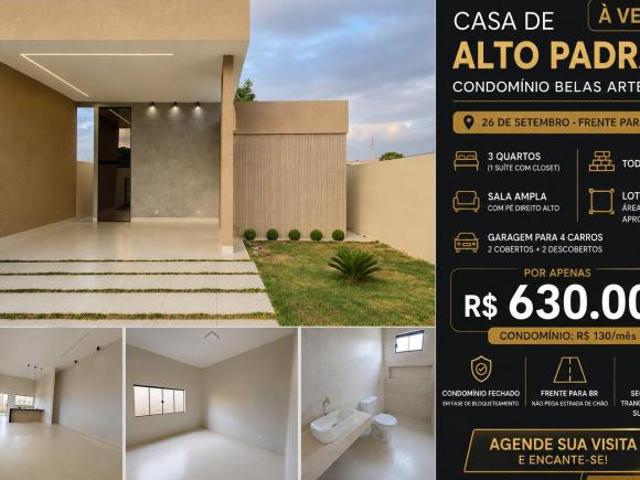 CASA À VENDA NA 26 DE SETEMBRO | FRENTE PARA BR | 3 QUARTOS | SUÍTE COM CLOSET | CONDOMÍNIO FECHADO