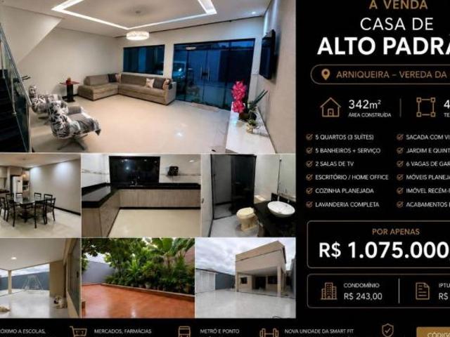 Casa Alto Padrão à Venda em Arniqueira Vereda da Cruz | 5 Quartos | 3 Suítes | 342m² Reformada
