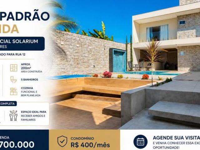 Casa Alto Padrão à Venda em Vicente Pires Rua 10 | 4 Quartos | Piscina | Spa | Condomínio Fechado