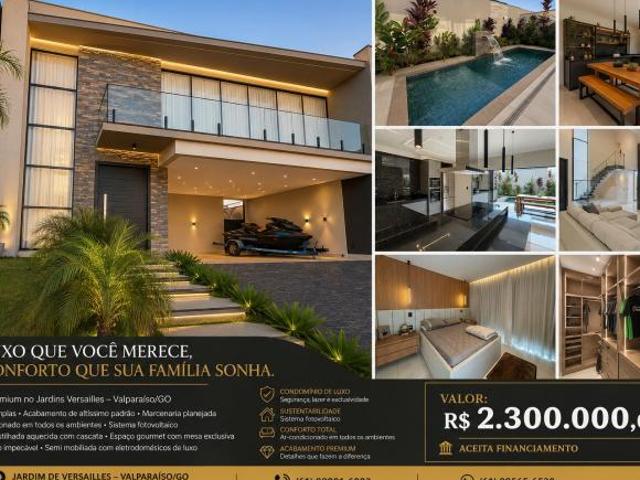 Casa Alto Padrão à Venda Jardins Versailles Valparaíso GO | 4 Suítes | Piscina Aquecida | 2,3M