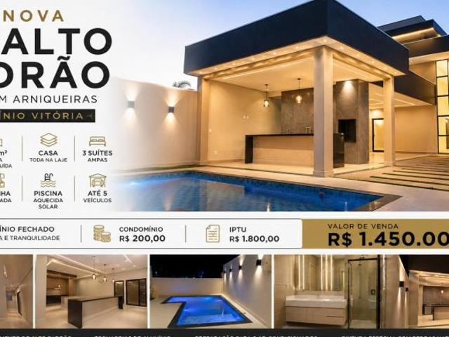 Casa Alto Padrão em Arniqueiras | 3 Suítes | Piscina Aquecida | Condomínio Fechado | 408m²