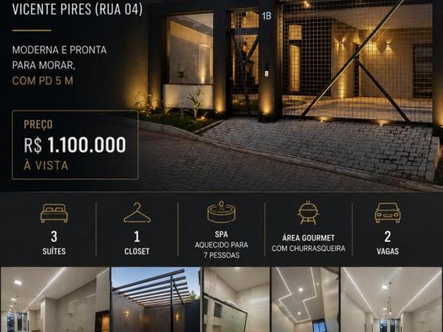 Casa alto padrão — Vicente Pires Rua 04 Estuda troca moderna e pronta para morar, com PD 5 m