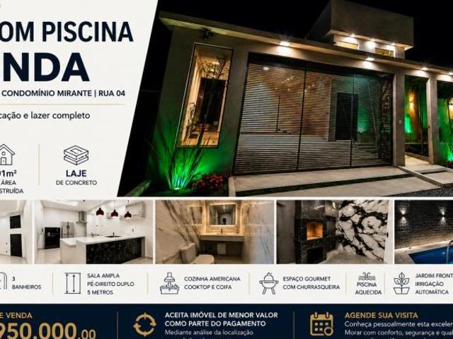 Casa Alto Padrão 26 de Setembro Piscina Aquecida 3 Quartos Condomínio Mirante 400m²