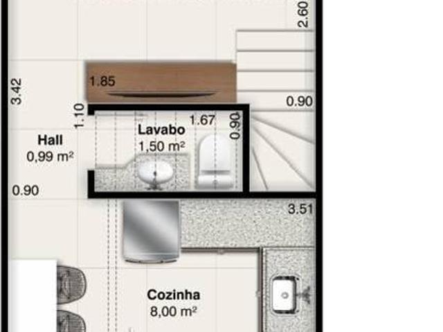 CASA COM 51,94 m² ANTARTICA PRAIA GRANDE SP