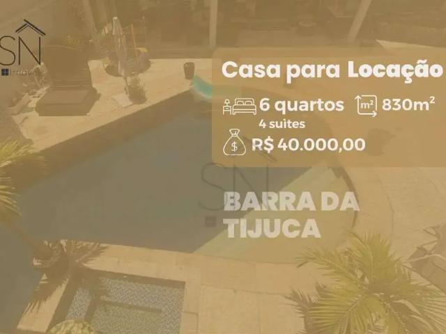 Casa com 6 dormitórios para alugar por R$ 46.400,00/mês Barra da Tijuca Rio de Janeiro/RJ