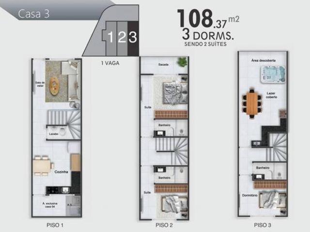 CASA COM 108,00 m² CAIÇARA PRAIA GRANDE SP