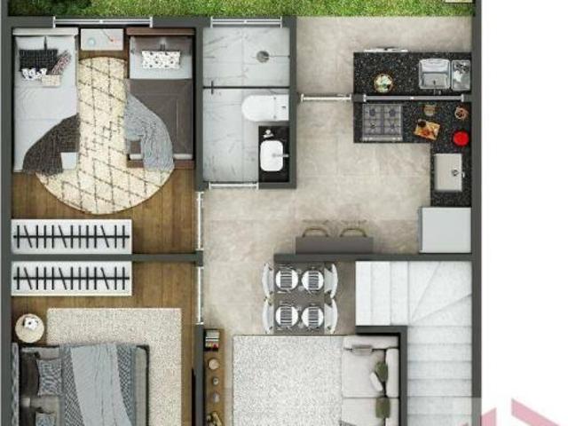 Casa com 2 dormitórios à venda, 56 m² por R$ 338.820,00 Parque Bitaru São Vicente/SP