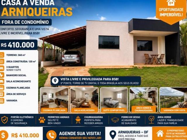 Casa com 3 quartos, 360 m² à venda em Arniqueiras Fora de condomínio Com uma vista livre para BSB
