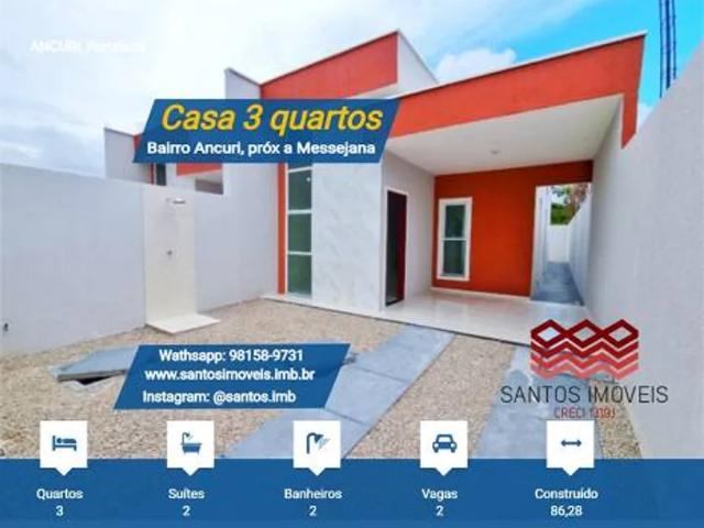 Casa com 3 Quartos e 2 banheiros à Venda, 86 m² por R$ 195.001