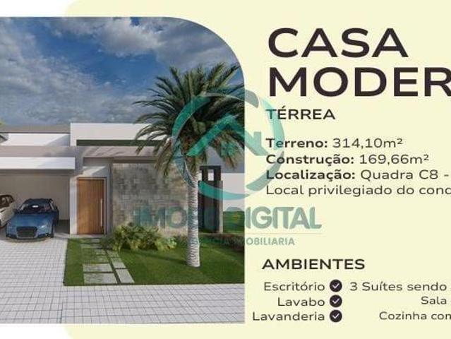 CASA COM TRÊS DORMITÓRIOS SENDO TRÊS SUITES LOCALIZADA NO CONDOMINIO OUROVILLE