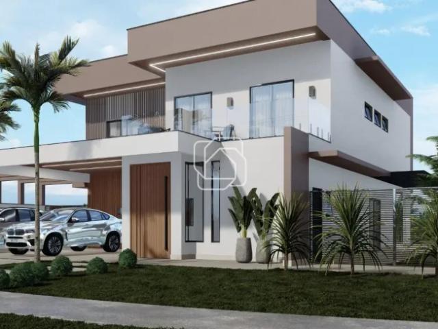 Casa de alto padrão em condomínio na cidade de Itu, implantada em amplo terreno de 858,67 m², com 45
