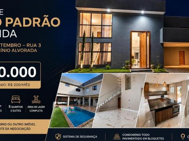 CASA DE ALTO PADRÃO | 5 QUARTOS | 3 SUÍTES | PISCINA | 480M² | 26 DE SETEMBRO | R$ 910 MIL