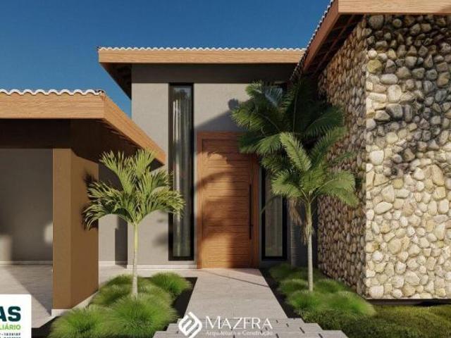 Casa de Campo Alto Padrão em Construção entrega pronta em Condomínio Fechado em Pinha