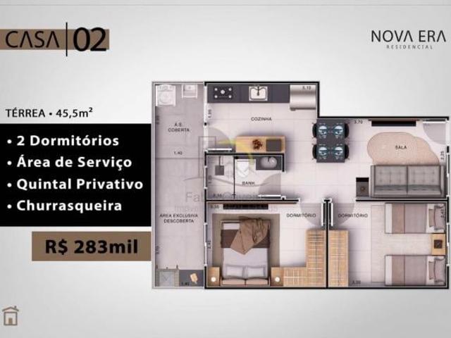 Casa de Condomínio com 2 quartos, Vila Voturua, São Vicente R$ 283 mil, Cod: 6081