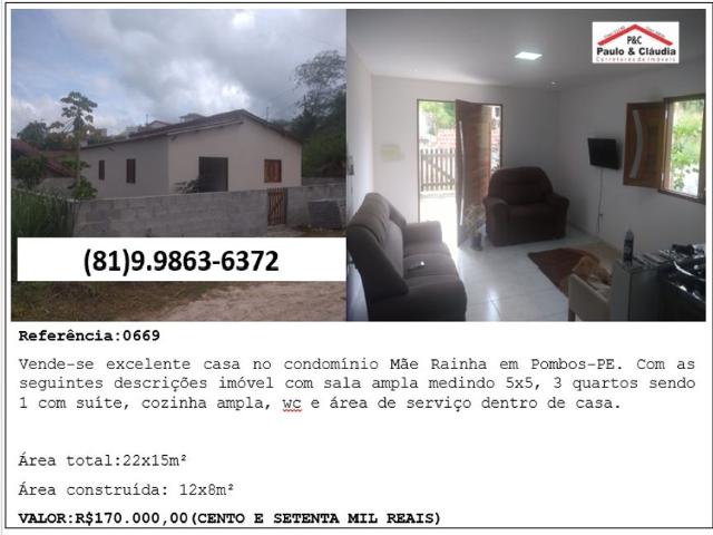 Casa de Condomínio com 3 Quartos e 2 banheiros à Venda, 96 m² por R$ 170.000