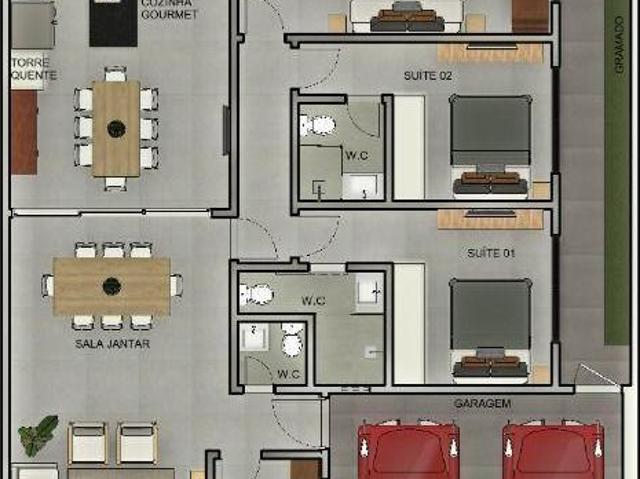 Casa de Condomínio para venda em Residencial Royal Garden de 192.00m² com 3 Quartos, 3 Suites e 4 Ga