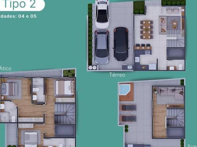 Casa de Condomínio para venda em Santa Felicidade de 191.30m² com 3 Quartos, 3 Suites e 2 Garagens