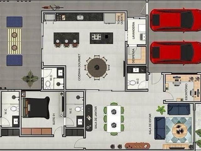 Casa de Condomínio para venda em Santorini Residencial Club de 222.00m² com 3 Quartos, 3 Suites e 4