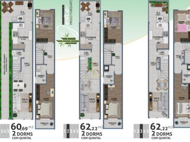 Casa em Condomínio à Venda na Quietude, Praia Grande SP: 2 Quartos, 1 Sala, 1 Banheiro, 62,20 m² de
