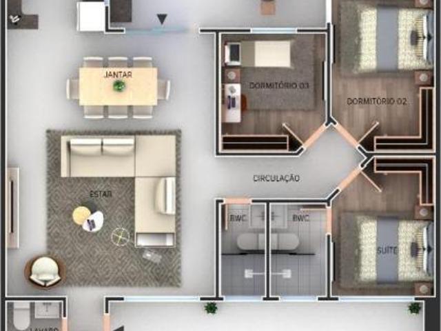 Casa em Iguaçu, Fazenda Rio Grande/PR de 140m² 3 quartos à venda por R$ 950.000,00