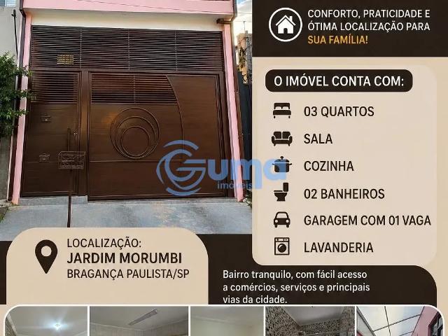 Casa em Jardim Morumbi, Bragança Paulista/SP de 97m² 3 quartos à venda por R$ 429.900,00