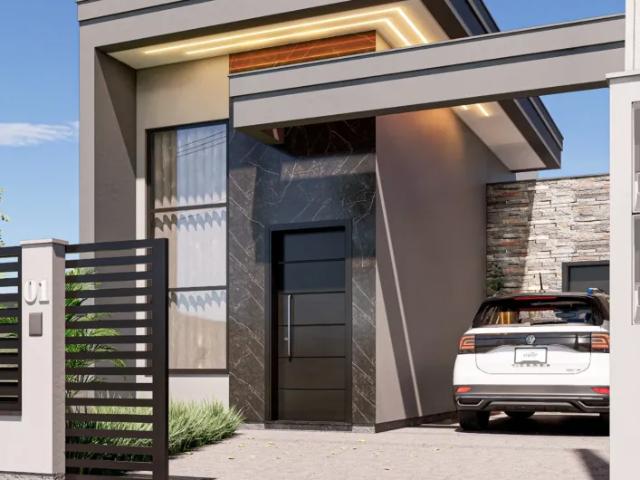 Casa geminada em construção no Loteamento Vivendas, bairro Areias, em São José