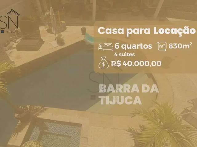 Casa / Sobrado em Condomínio para Locação em Rio de Janeiro/RJ Barra da Tijuca 6 Quartos