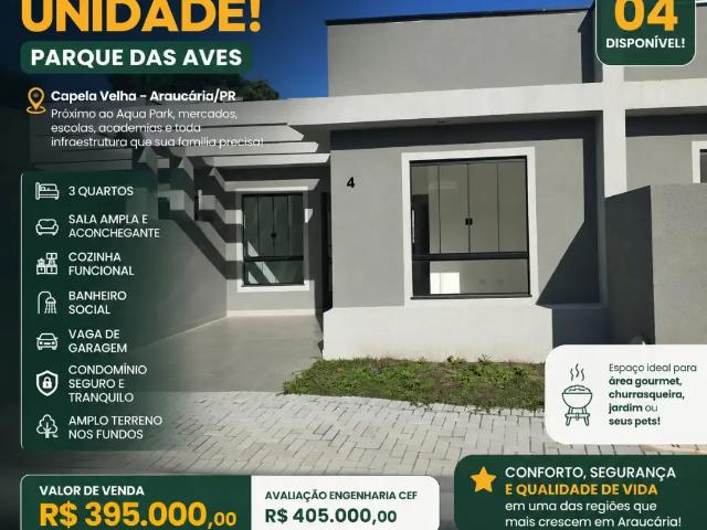Casa / Sobrado em Condomínio para Venda em Araucária/PR Capela Velha 3 Quartos