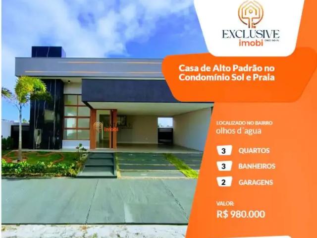 Casa / Sobrado em Condomínio para Venda em Barra dos Coqueiros/SE Olhos D'água 3 Quartos