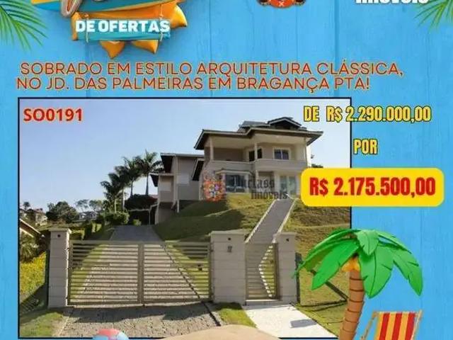 Casa / Sobrado em Condomínio para Venda em Bragança Paulista/SP Condomínio Jardim das Palmeiras 3 Quartos
