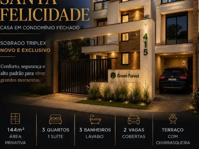 Casa / Sobrado em Condomínio para Venda em Curitiba/PR Santa Felicidade 3 Quartos