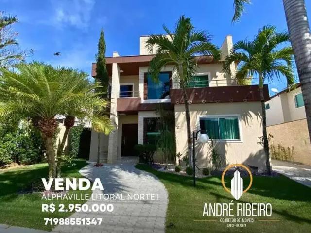 Casa / Sobrado em Condomínio para Venda em Camaçari/BA Alphaville Abrantes 5 Quartos